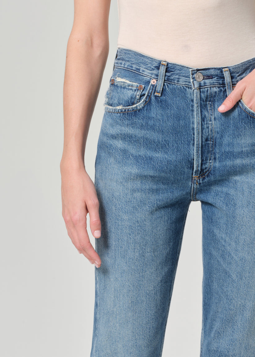 Riley High Rise Straight Crop in Frequency – AGOLDE