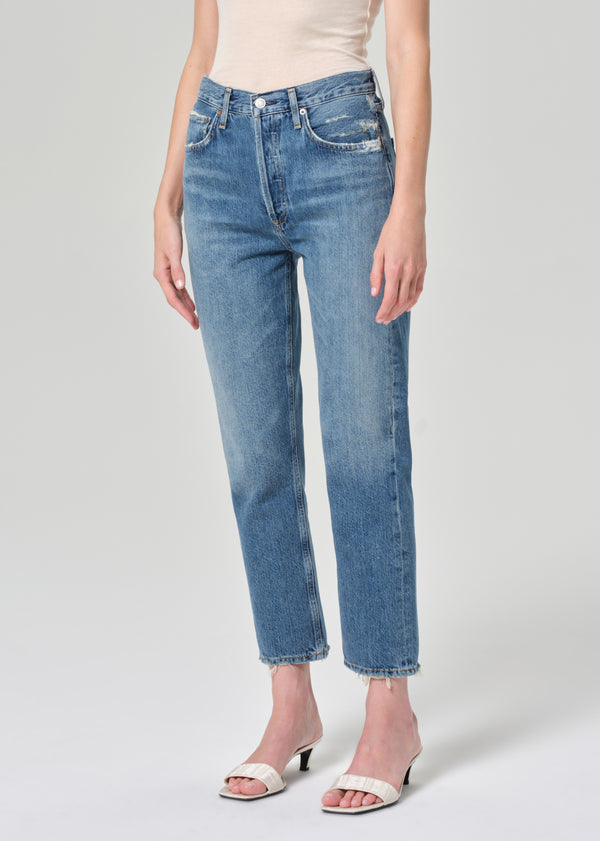 Riley High Rise Straight Crop in Frequency – AGOLDE