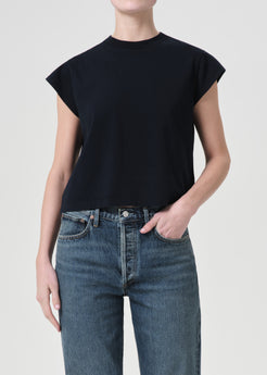 Bryce Cap Sleeve Tee in Storm – AGOLDE